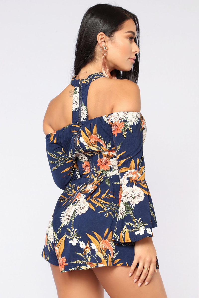 Seven Mile Beach Tropical Romper - Navy | Fashion Nova, Rompers ...
