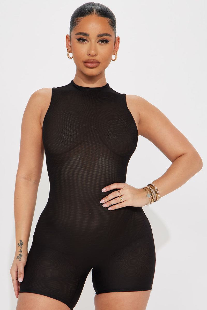 Viviane Mesh Romper - Black | Fashion Nova, Rompers | Fashion Nova
