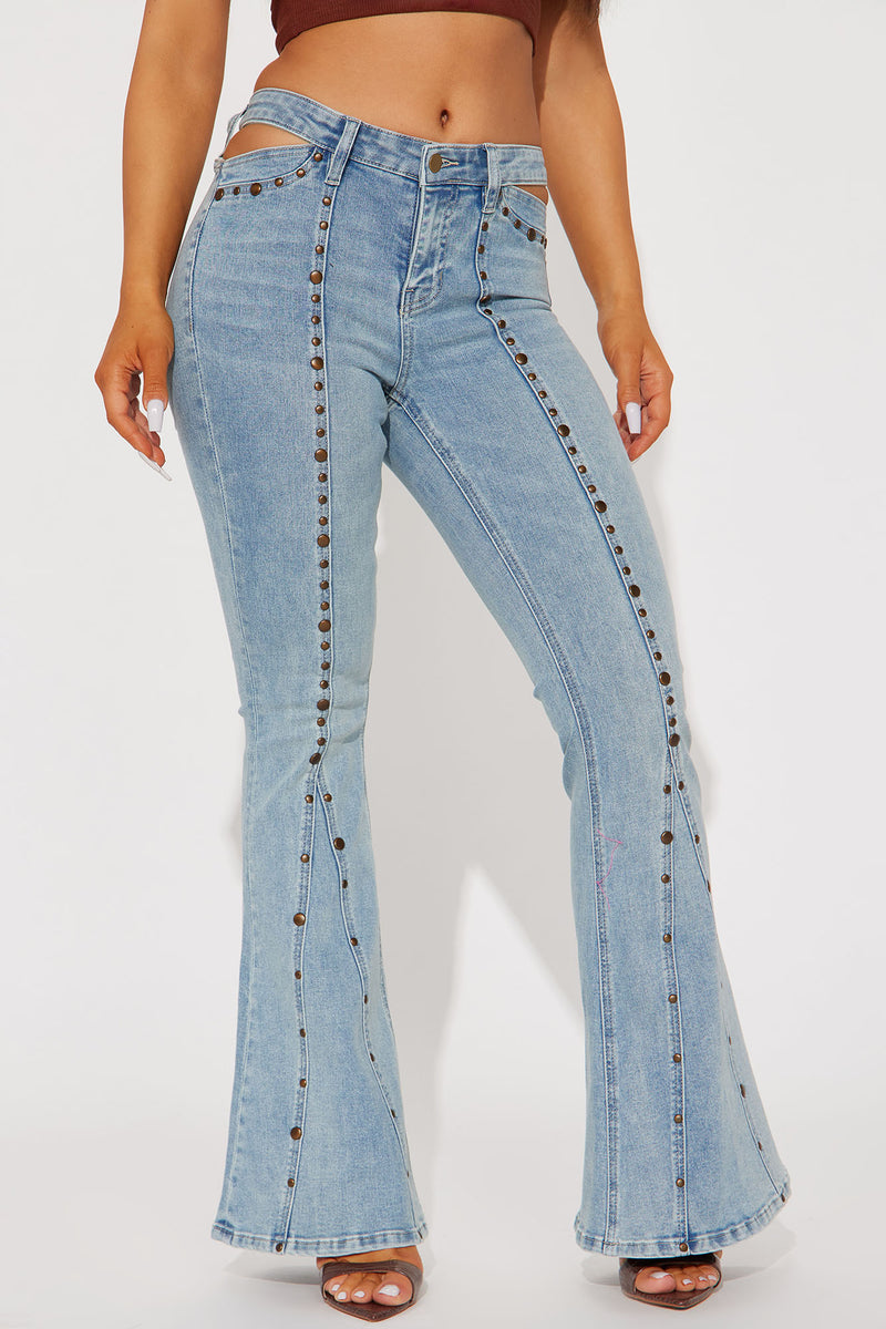 Major Crush Studded Stretch Flare Jean - Vintage Blue Wash | Fashion ...