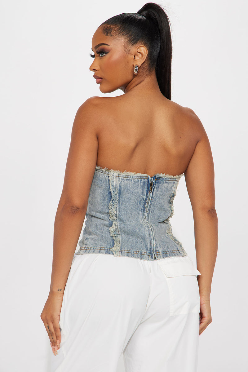 You Never Know Denim Tube Top - Light Wash | Fashion Nova, Shirts ...