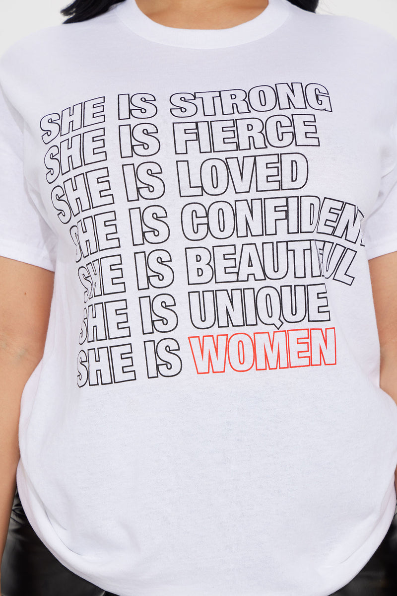 She Is Women Graphic Tee - White | Fashion Nova, Screens Tops and ...