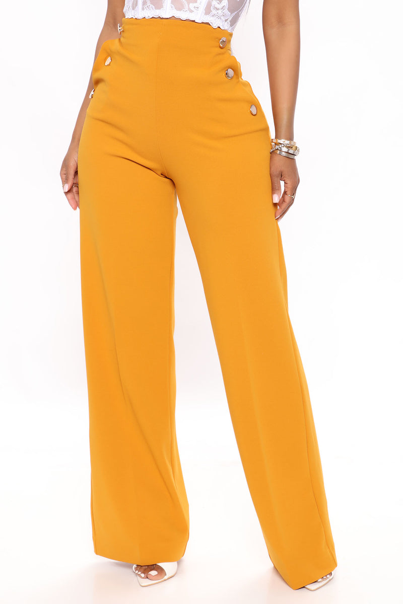 Celine High Waist Dress Pants - Mustard | Fashion Nova, Pants | Fashion ...