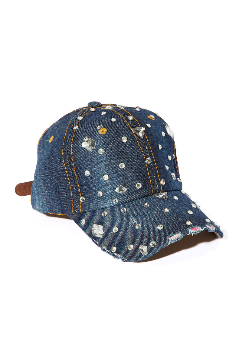 Denim Rhinestone Baseball Hat - Denim | Fashion Nova, Accessories ...