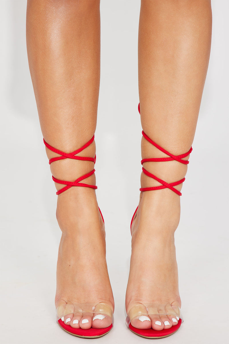 Marceline Embellished Heeled Sandals - Red | Fashion Nova, Shoes ...