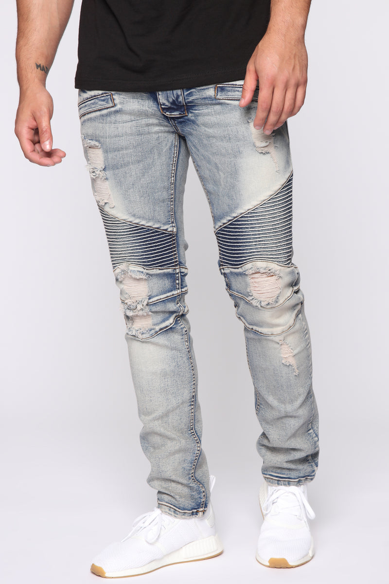 Tyrelle Motto Jeans - Vintage Blue Wash | Fashion Nova, Mens Jeans ...