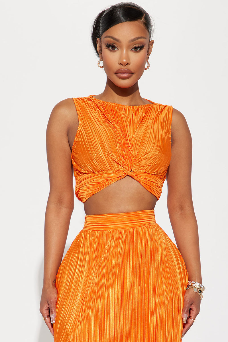 Playing Games Plisse Skirt Set - Orange | Fashion Nova, Matching Sets ...