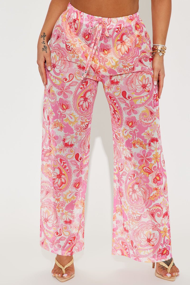 Summer Day Dreams Mesh Coverup Pants - Hot Pink/combo | Fashion Nova ...
