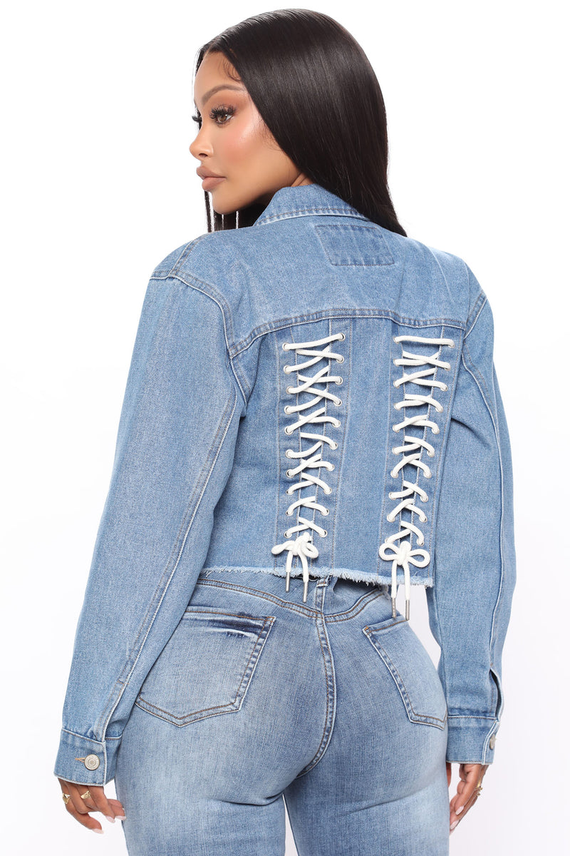 All Tied Up Denim Jacket - Medium Wash | Fashion Nova, Jackets & Coats ...