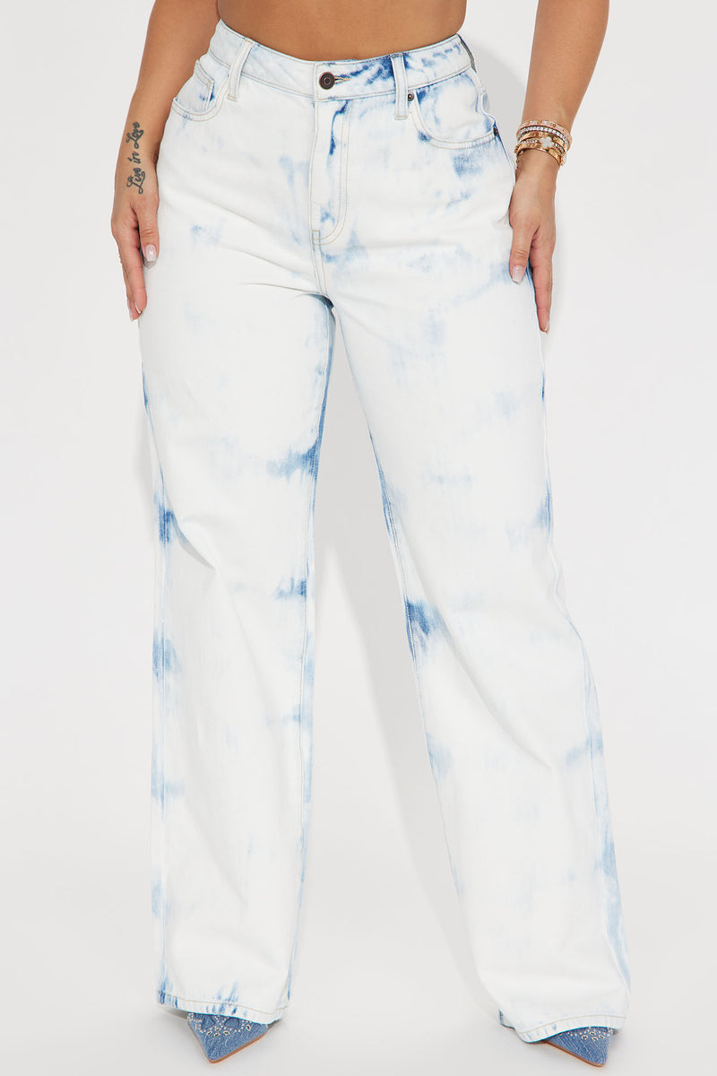 Wait For It Non Stretch Wide Leg Jeans - Bleach Blue Wash | Fashion ...