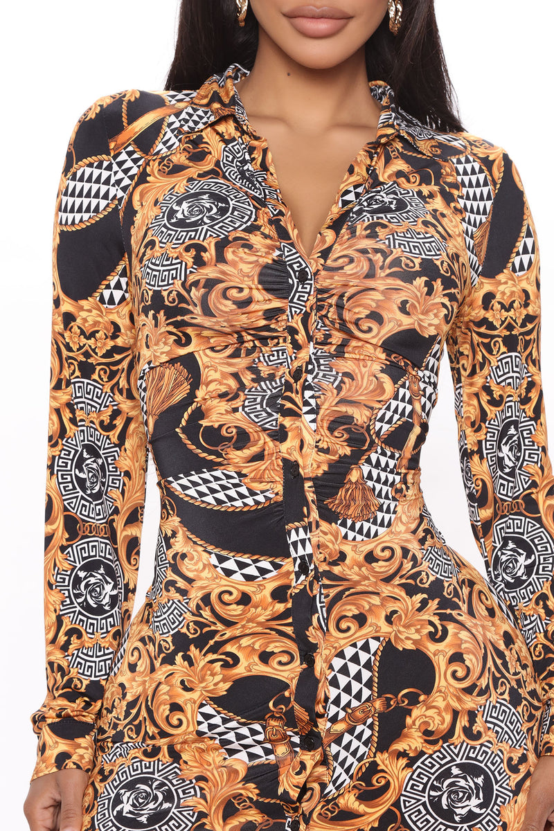 Velina Shirt Dress - Black/combo | Fashion Nova, Dresses | Fashion Nova