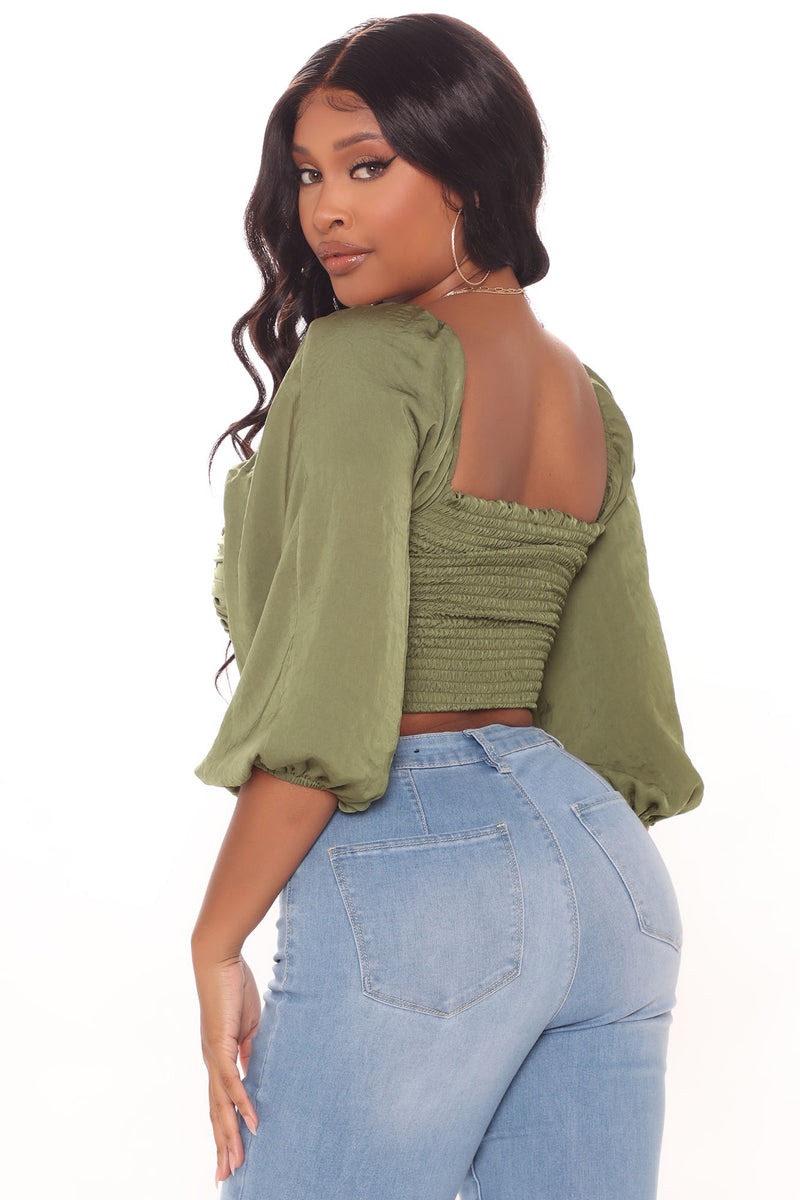 And That's The Ruche Crop Top - Green | Fashion Nova, Shirts & Blouses ...