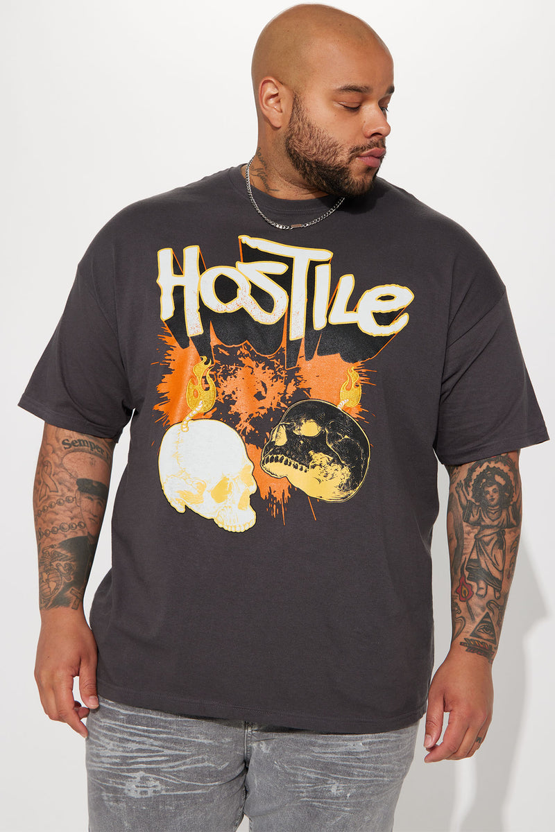 Hostile Embroidered Short Sleeve Tee - Charcoal | Fashion Nova, Mens Tees & Tanks | Fashion Nova