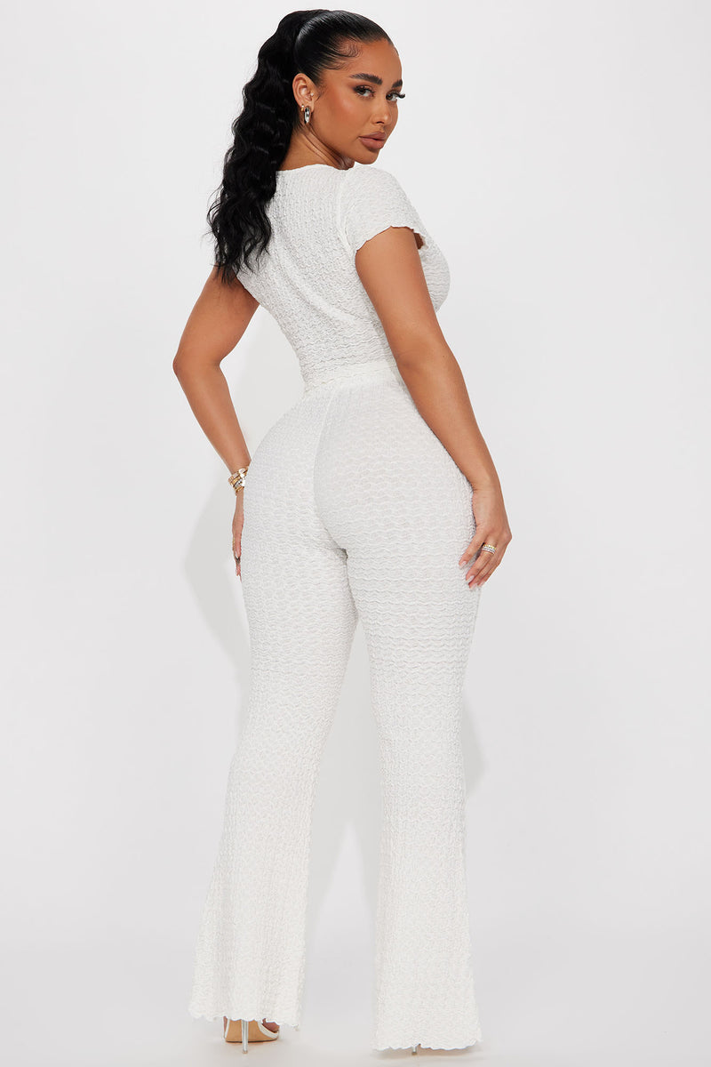 Love Romance Textured Pant Set - White | Fashion Nova, Matching Sets ...