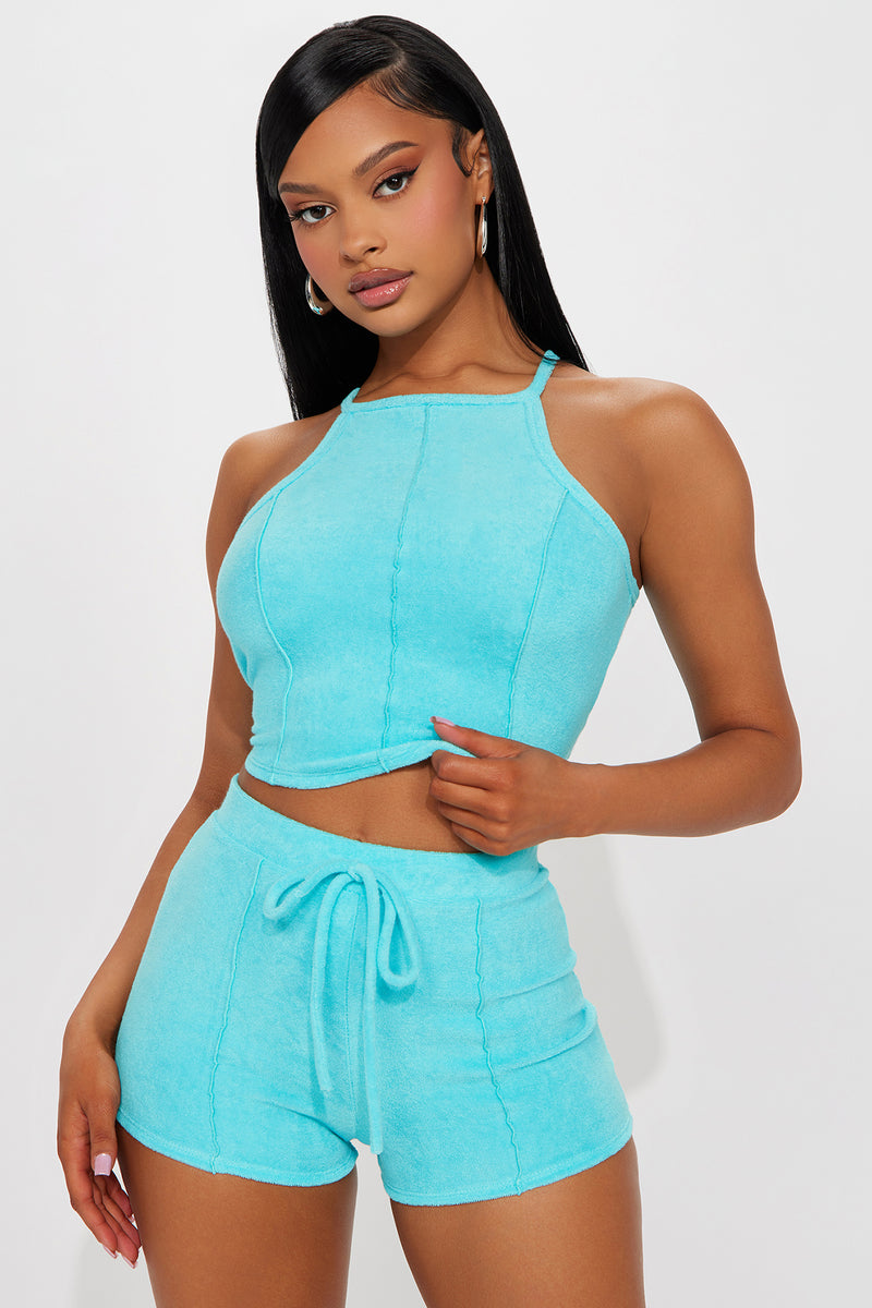 Loving Me Terry Cloth Short Set - Aqua | Fashion Nova, Matching Sets | Fashion Nova