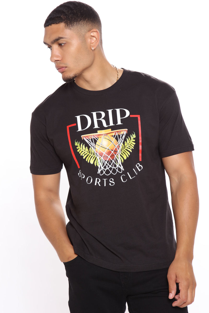 Drip Sports Club Short Sleeve Tee - Black | Fashion Nova, Mens Graphic ...