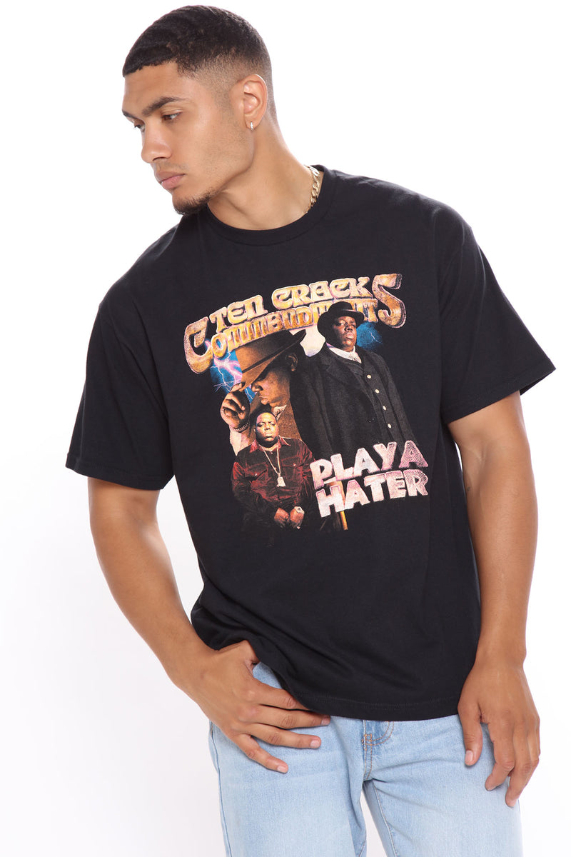 Biggie Playa Hater Short Sleeve Tee - Black | Fashion Nova, Mens ...