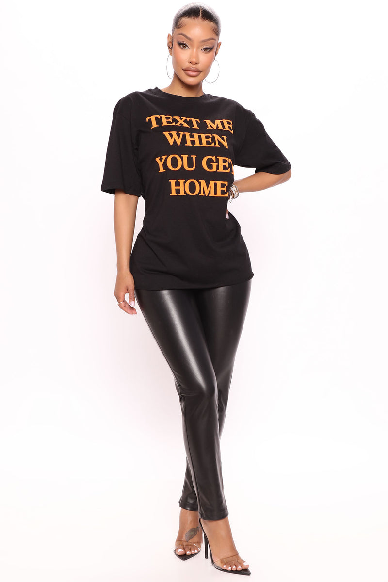 Text Me Puff Print Tunic - Black | Fashion Nova, Screens Tops and ...