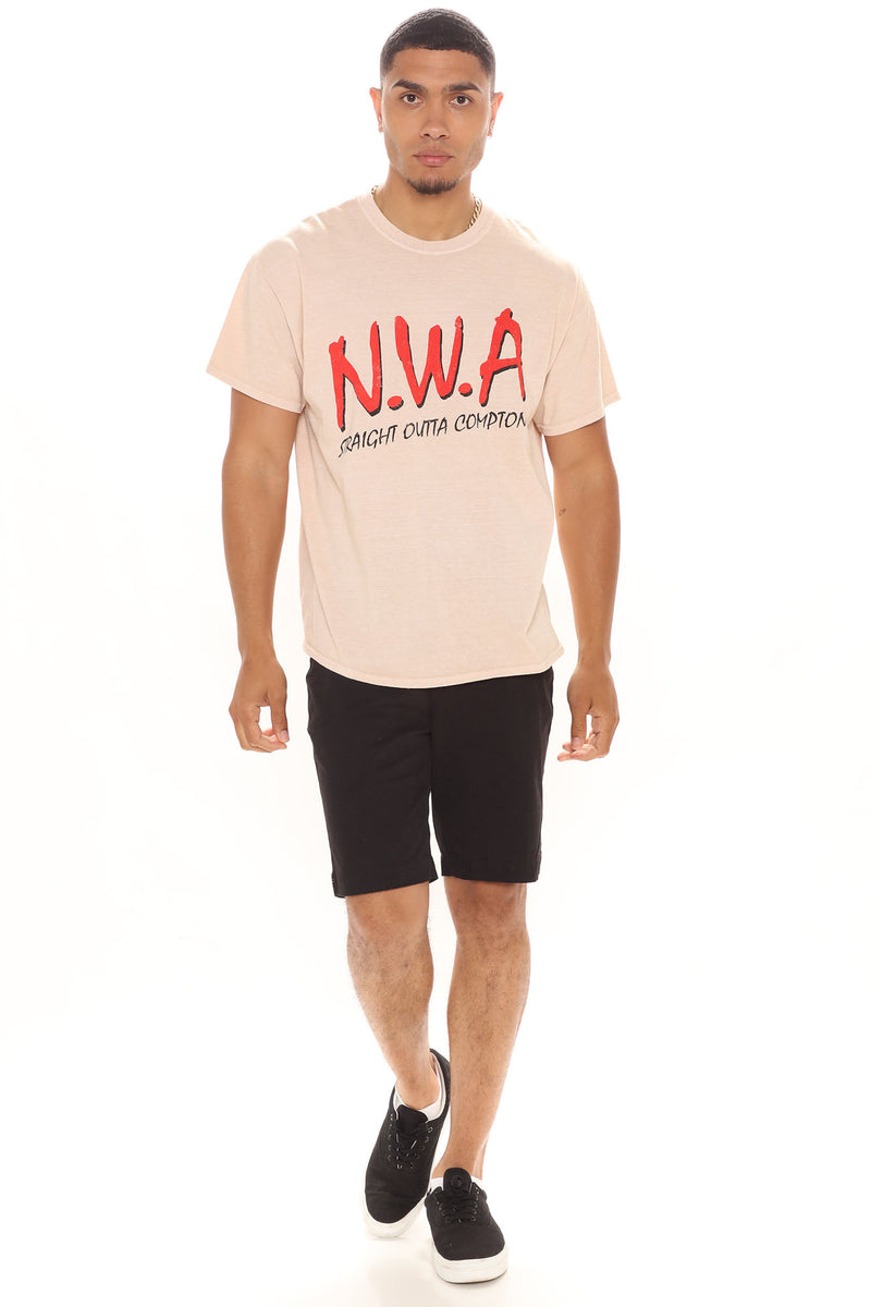 NWA Pigment Wash Short Sleeve Tee - Sand | Fashion Nova, Mens Graphic ...