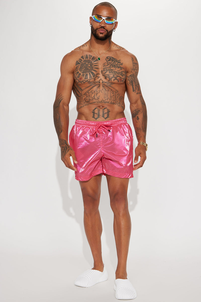 Hi Gloss Swim Trunk - Hot Pink | Fashion Nova, Mens Swim | Fashion Nova