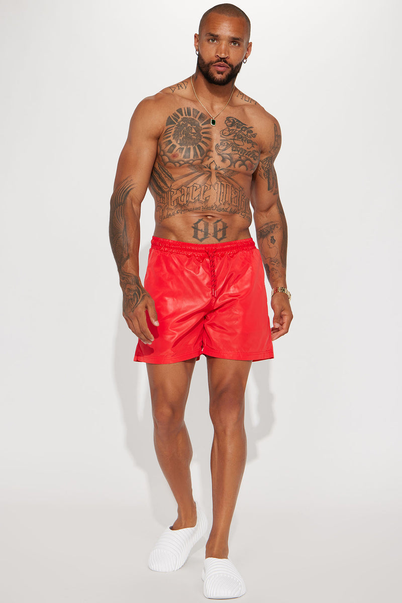 Primary Shine Swim Shorts - Red | Fashion Nova, Mens Swim | Fashion Nova