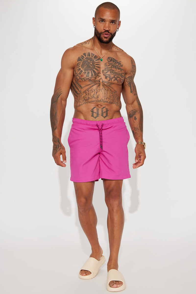Montez Volley Swim Trunk - Raspberry | Fashion Nova, Mens Swim ...