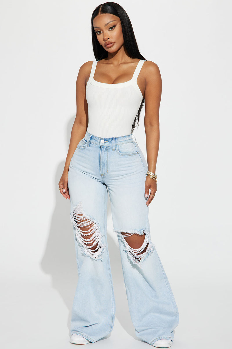 What You Want Ripped Baggy Jean - Light Wash | Fashion Nova, Jeans ...