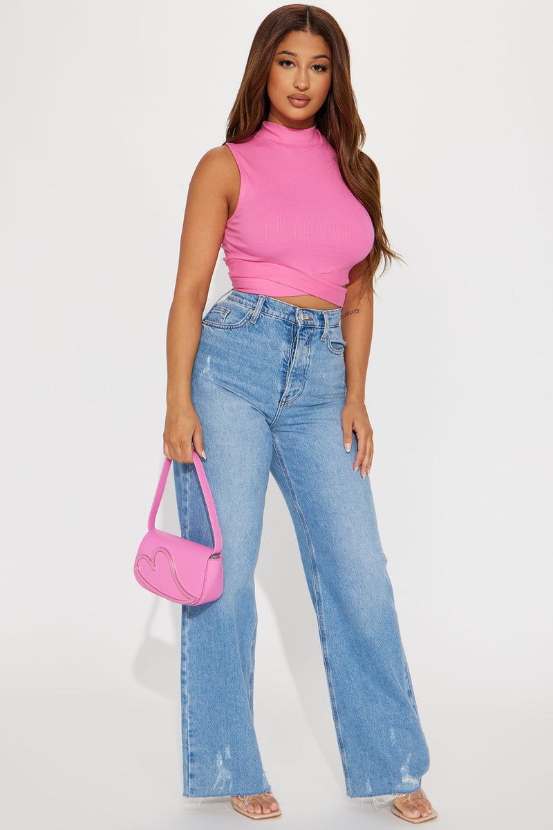 Brooke Mock Neck Top - Pink | Fashion Nova, Basic Tops & Bodysuits ...