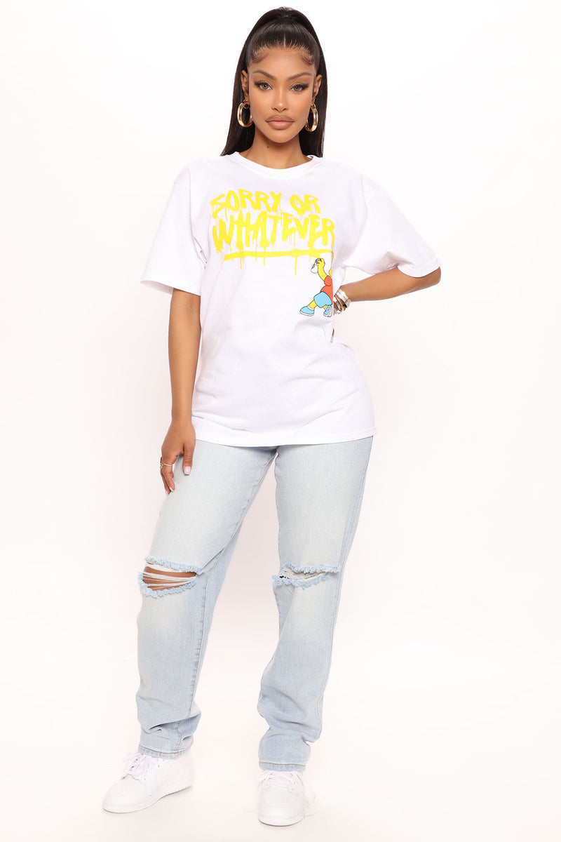 Sorry Or Whatever Bart Simpson Tee - White | Fashion Nova, Screens Tops ...