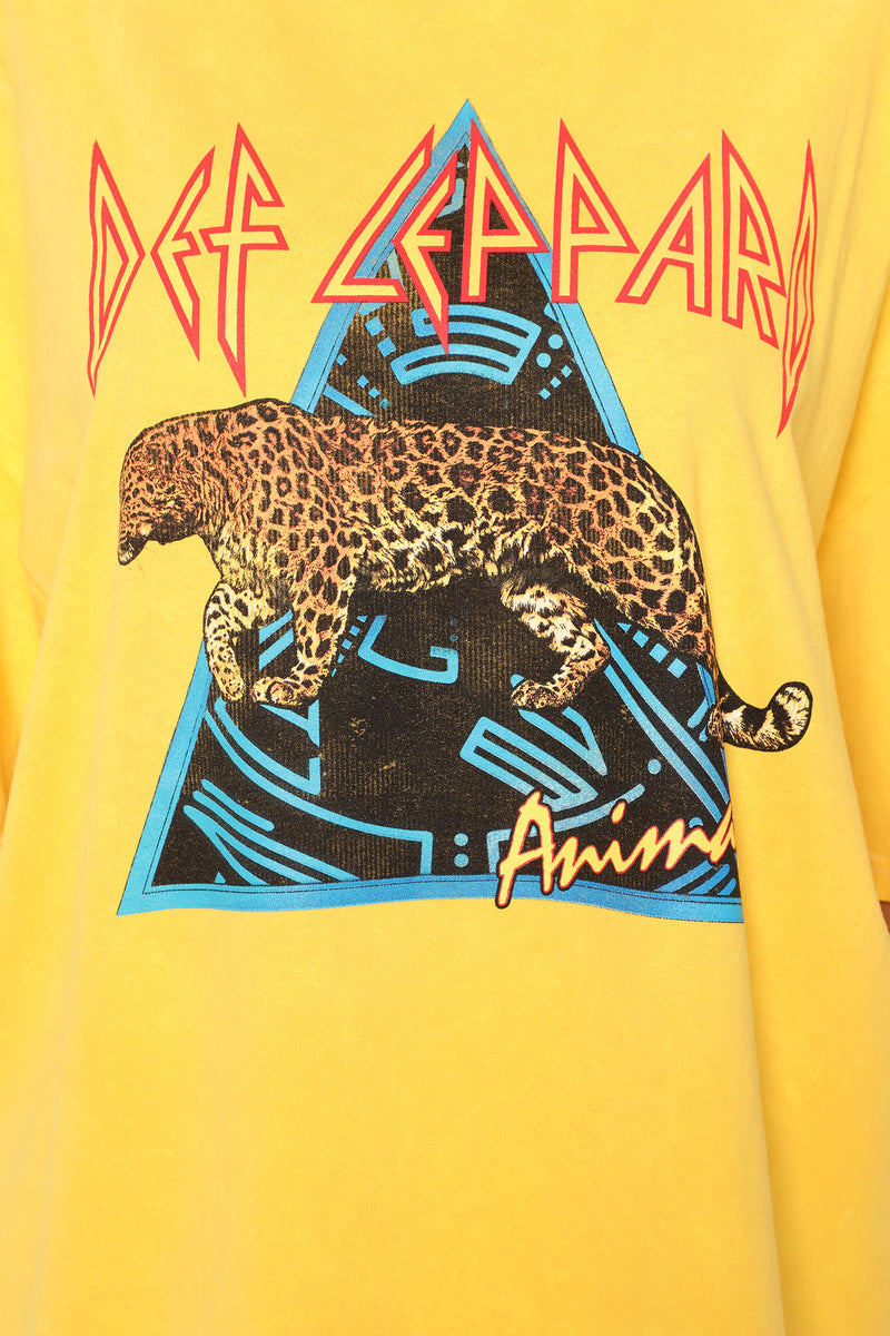 Def Leppard Animal Top - Yellow | Fashion Nova, Screens Tops and ...