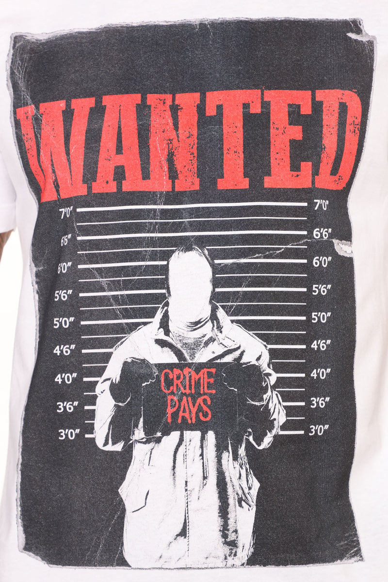 Wanted Poster Short Sleeve Tee - White | Fashion Nova, Mens Graphic ...