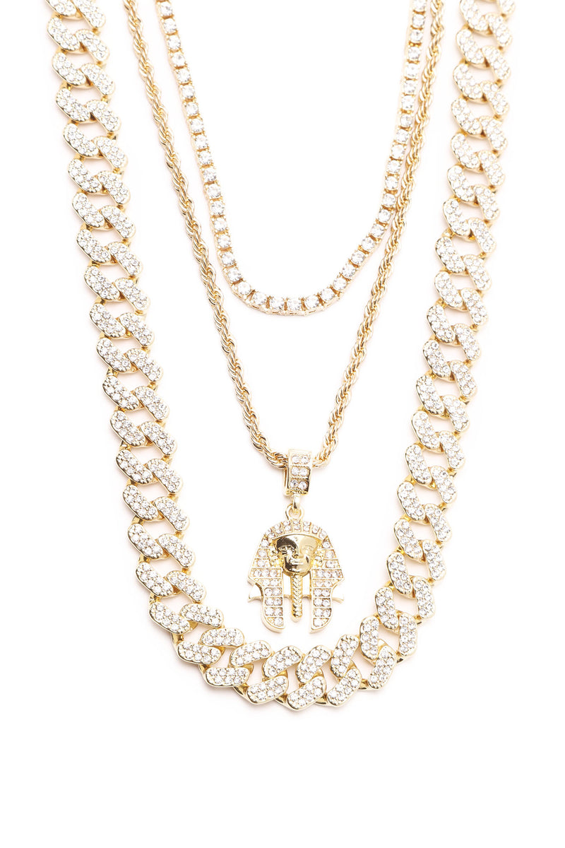 Pharaoh 3 Piece Chain Set - Gold | Fashion Nova, Mens Jewelry | Fashion ...