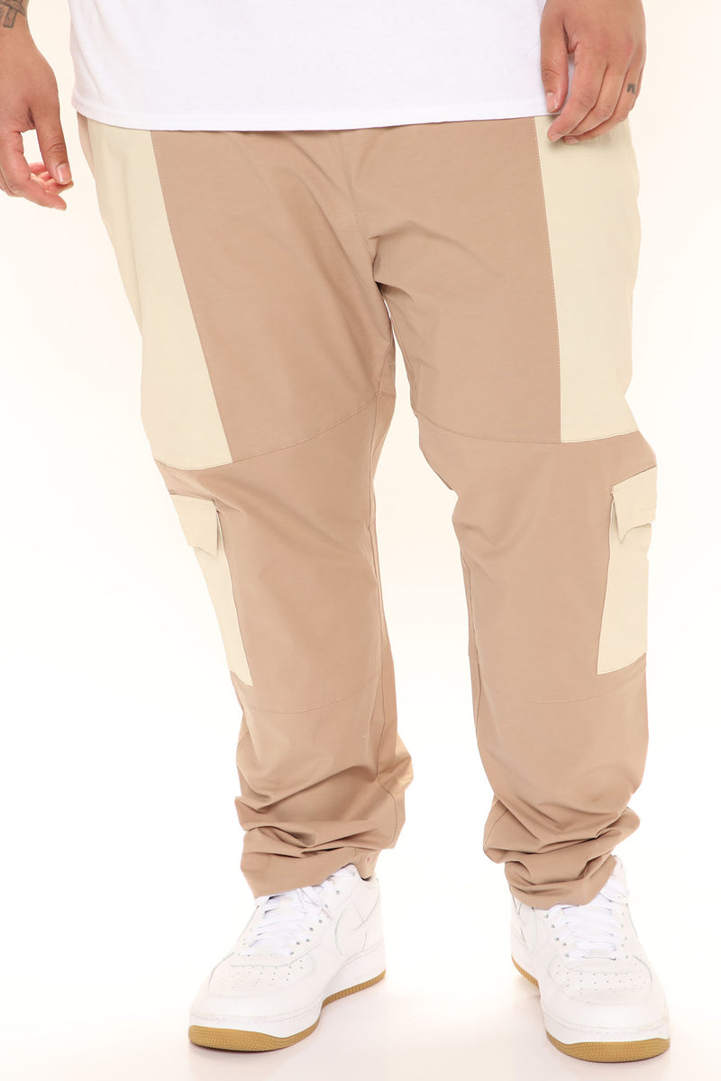 Colorblock Nylon Cargo Pants - Khaki/combo | Fashion Nova, Mens Pants ...