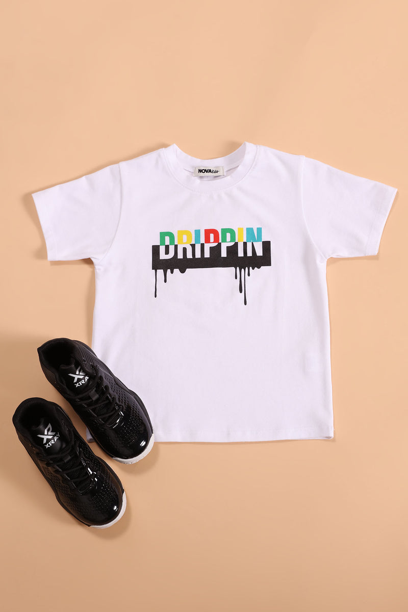 Mini Drippin Short Sleeve Tee - White | Fashion Nova, Kids Tops & T ...