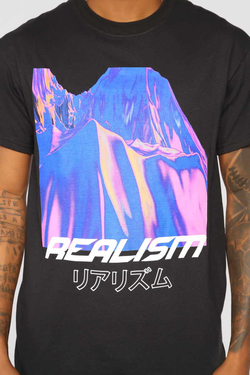 Realism Tee - Black/Blue | Fashion Nova, Mens Graphic Tees | Fashion Nova