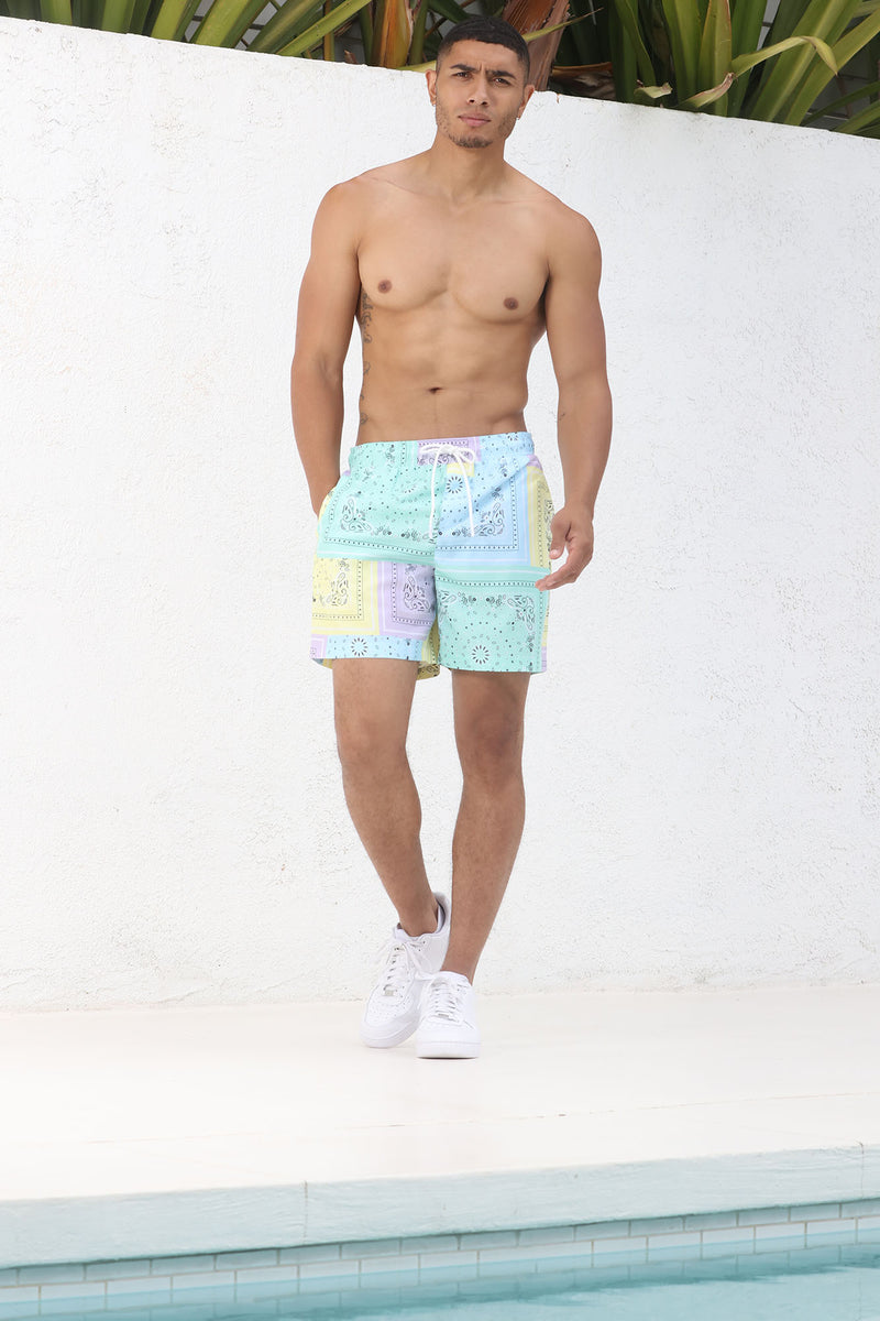 Bandana Swim Trunks - MultiColor | Fashion Nova, Mens Swim | Fashion Nova