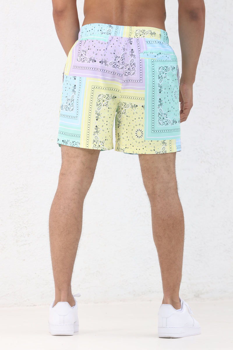 Bandana Swim Trunks - MultiColor | Fashion Nova, Mens Swim | Fashion Nova