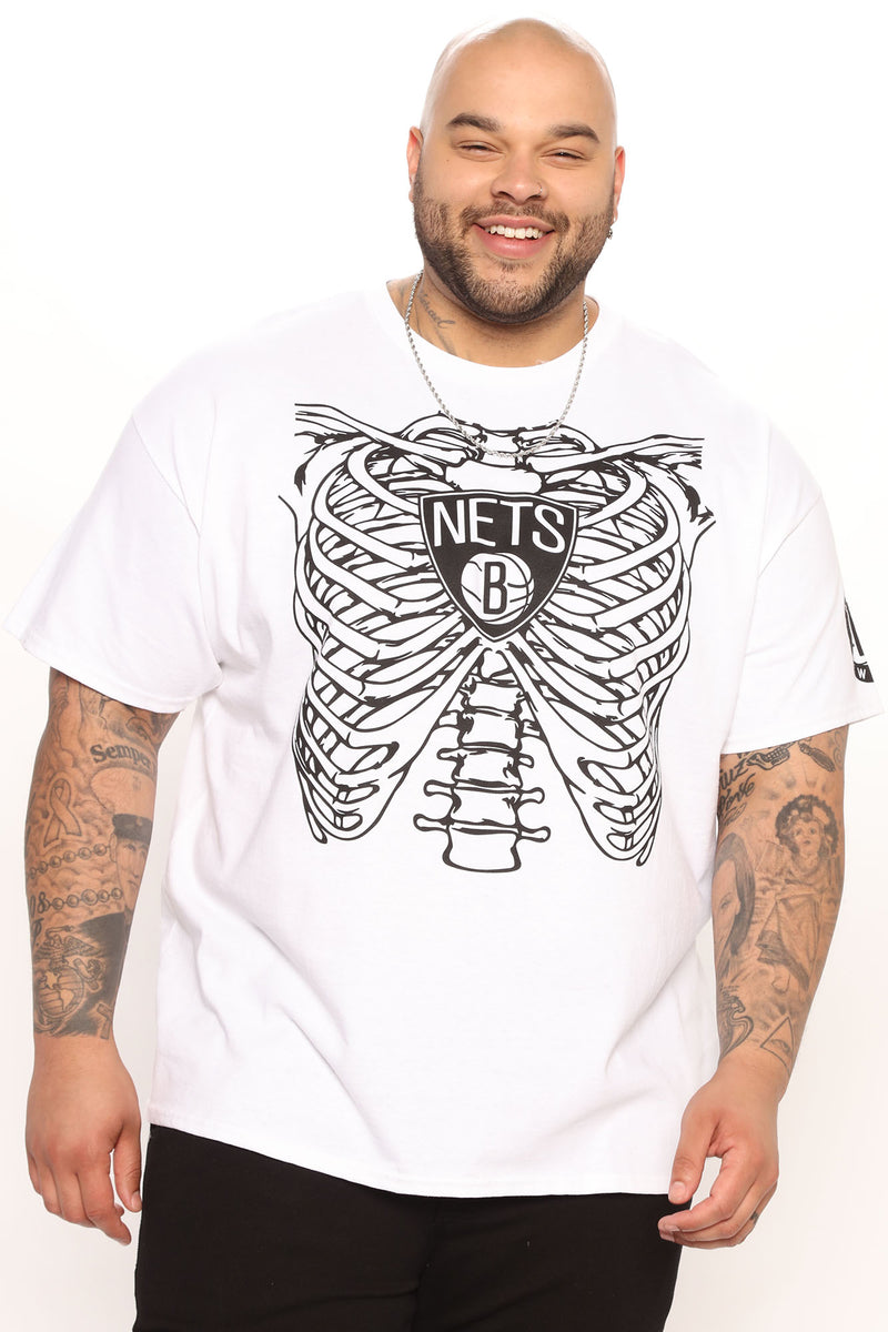 Brooklyn Nets Bones Short Sleeve Tee - White | Fashion Nova, Mens ...
