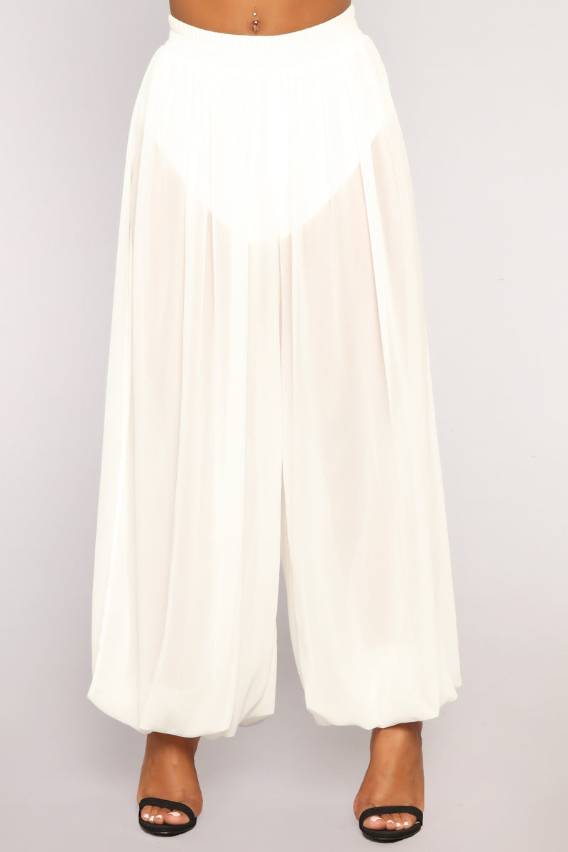 Kimora Chiffon Pants - White | Fashion Nova, Pants | Fashion Nova