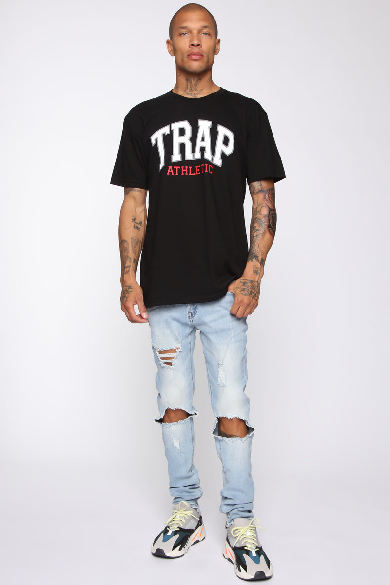 Trap Athletic Short Sleeve Tee - Black/Red | Fashion Nova, Mens Graphic ...