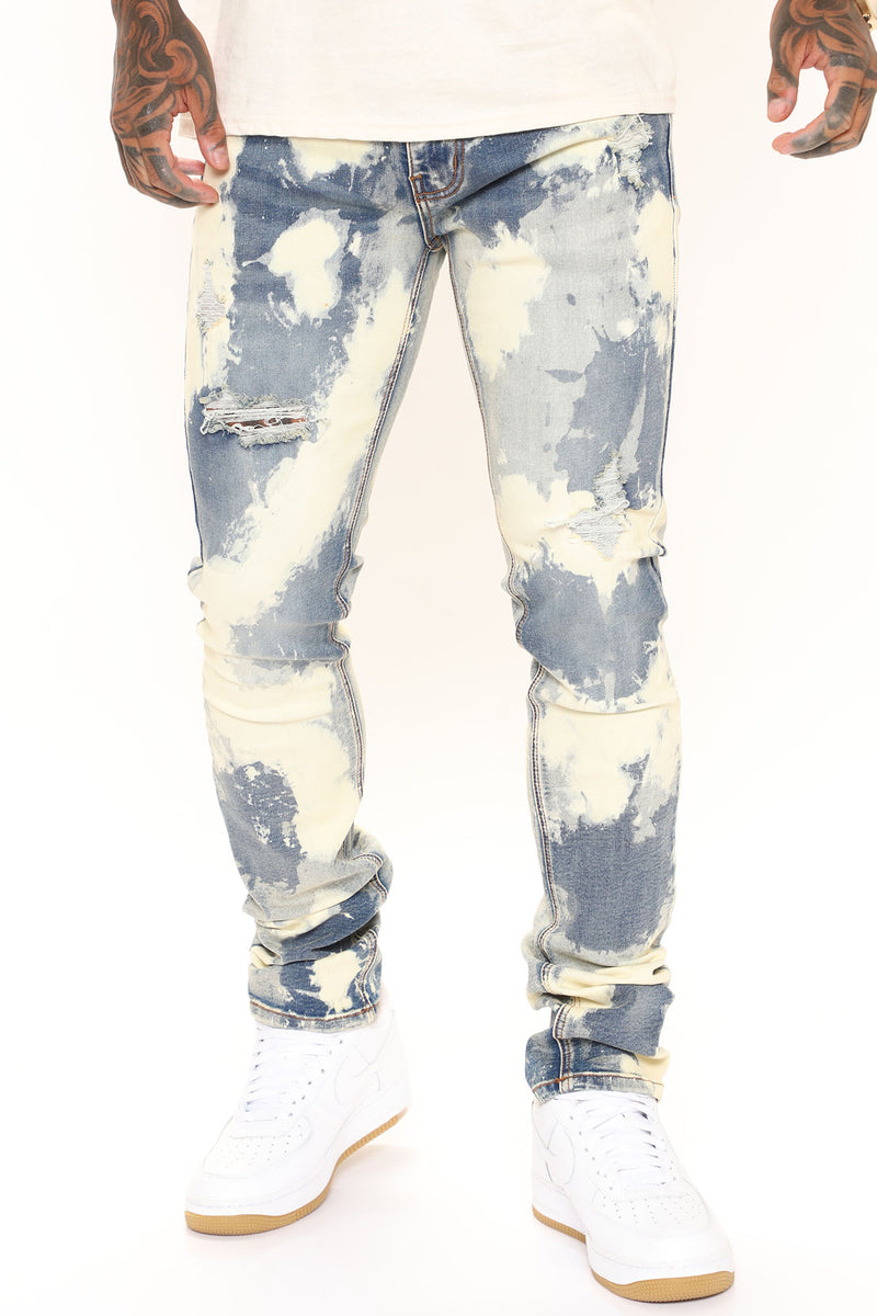 Bleached Up Stacked Skinny Jeans - Bleach Blue Wash | Fashion Nova ...