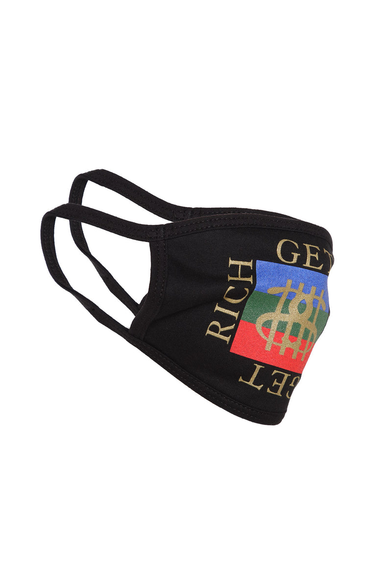 Get Rich Face Mask - Black | Fashion Nova, Facemasks | Fashion Nova