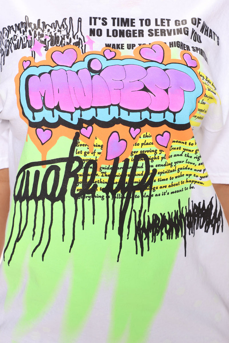 Wake Up Graffiti Glow In The Dark Tee - White | Fashion Nova, Screens ...