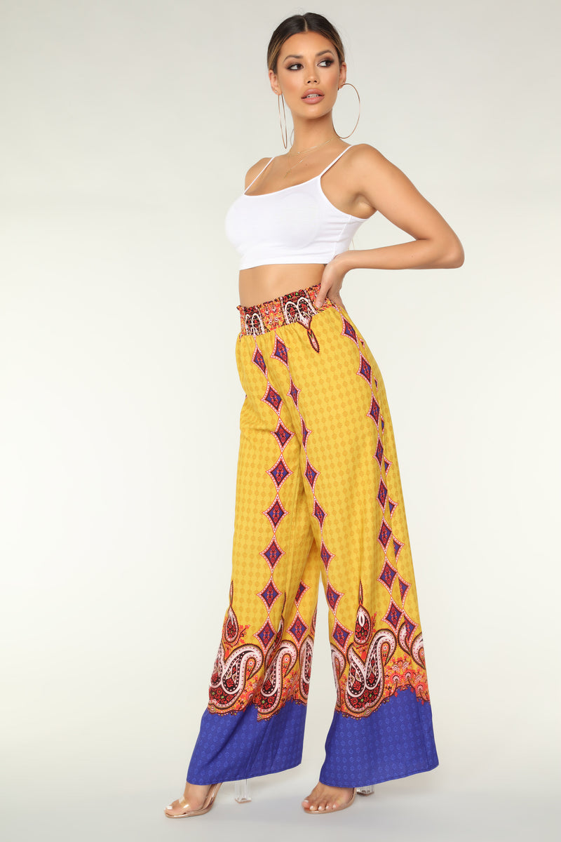 Alena Smocked Waist Pants - Mustard | Fashion Nova, Pants | Fashion Nova