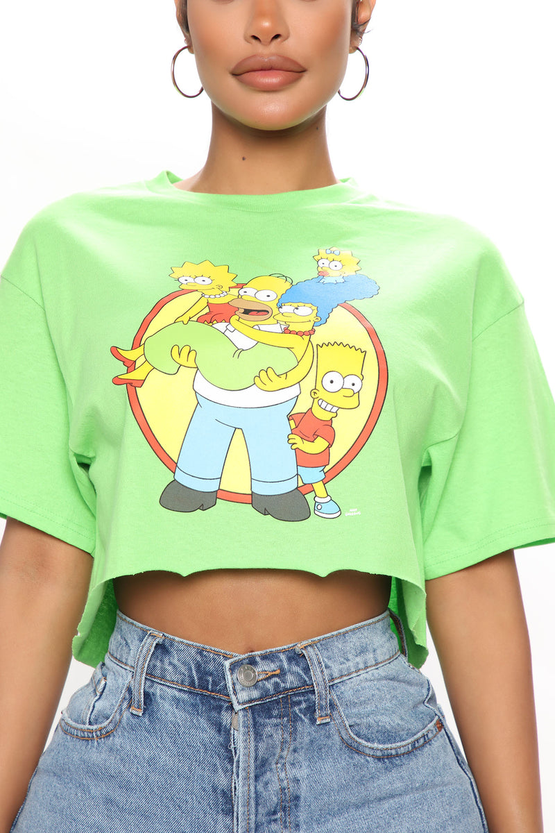 The Simpsons Family Portrait Crop Top - Lime | Fashion Nova, Screens ...