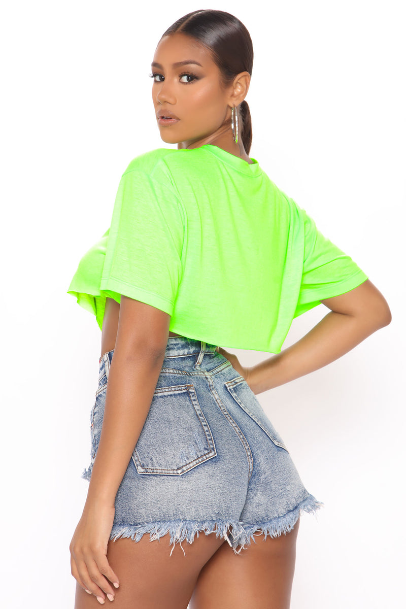 Deadly Tour Asymmetrical Top - Neon Green | Fashion Nova, Screens Tops ...
