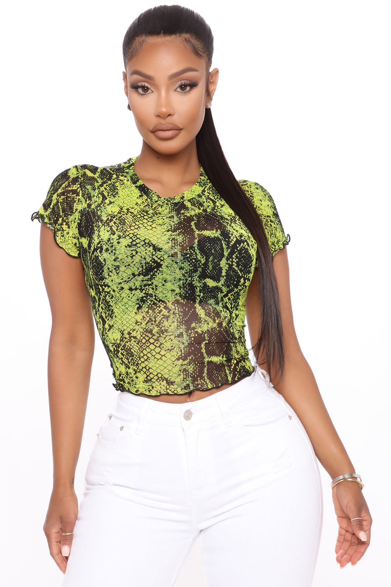 Nastassia Mesh Top - Neon Green | Fashion Nova, Knit Tops | Fashion Nova