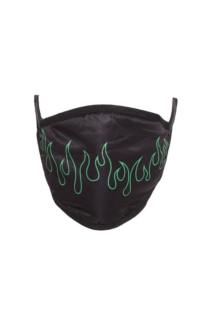 Dark Flames Face Mask - Black/Green | Fashion Nova, Facemasks | Fashion ...