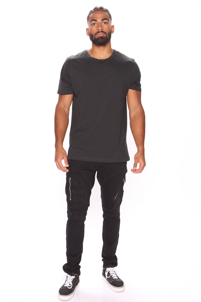 Ryda Moto Stacked Skinny Jeans - Black | Fashion Nova, Mens Jeans ...