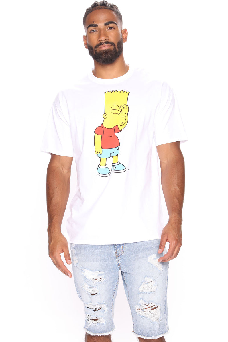 Bart Simpson Short Sleeve Tee - White | Fashion Nova, Mens Graphic Tees ...