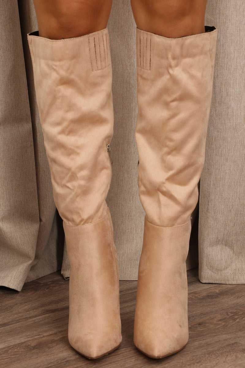 Rachel Knee High Boots - Nude | Fashion Nova, Shoes | Fashion Nova